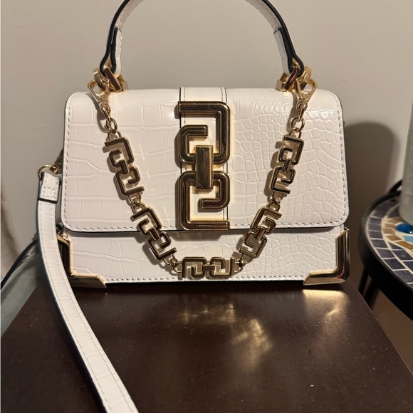 Aldo | Bags | Aldo White And Gold Mini Bag With Chainlink Detail | Poshmark